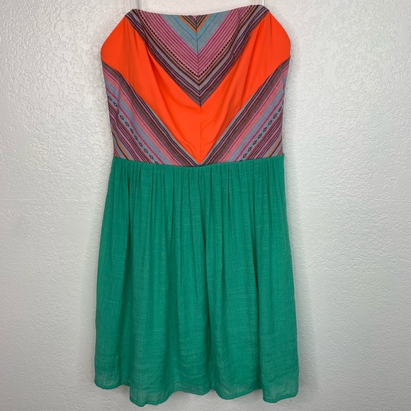 Jodi Kristopher | Dresses | Jodi Kristopher Green Orange Dress Size ...
